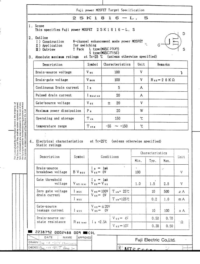 2SK1816S Datasheet_PDF文件下载_芯片资料查询_维库电子市场网