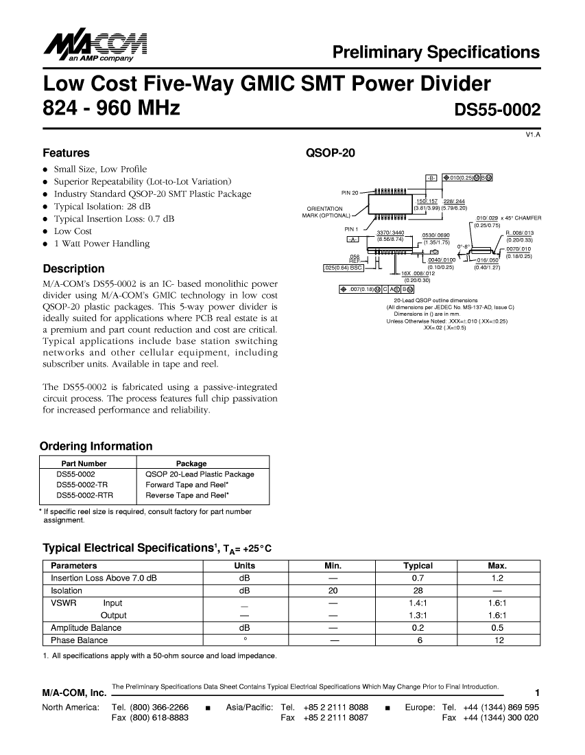 DS55-0002RTR Datasheet_PDF文件下载_芯片资料查询_维库电子市场网