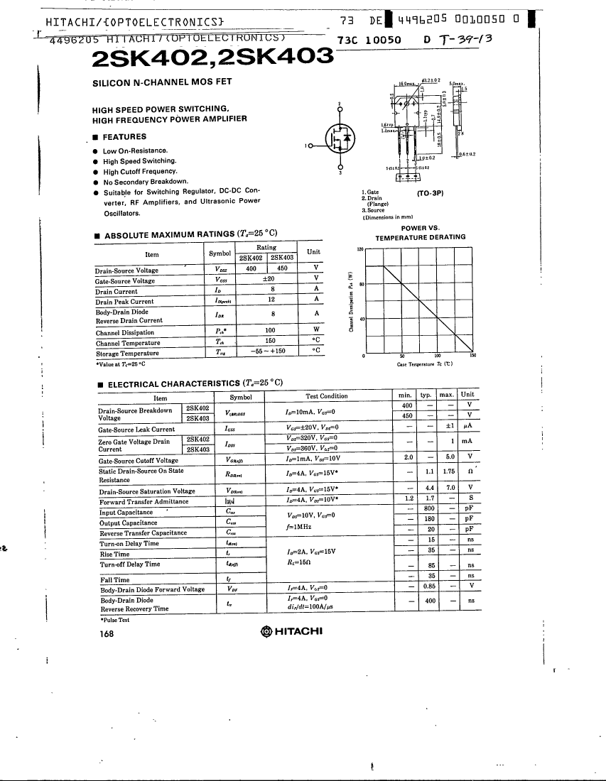 2SK402 Datasheet_PDF文件下载_芯片资料查询_维库电子市场网