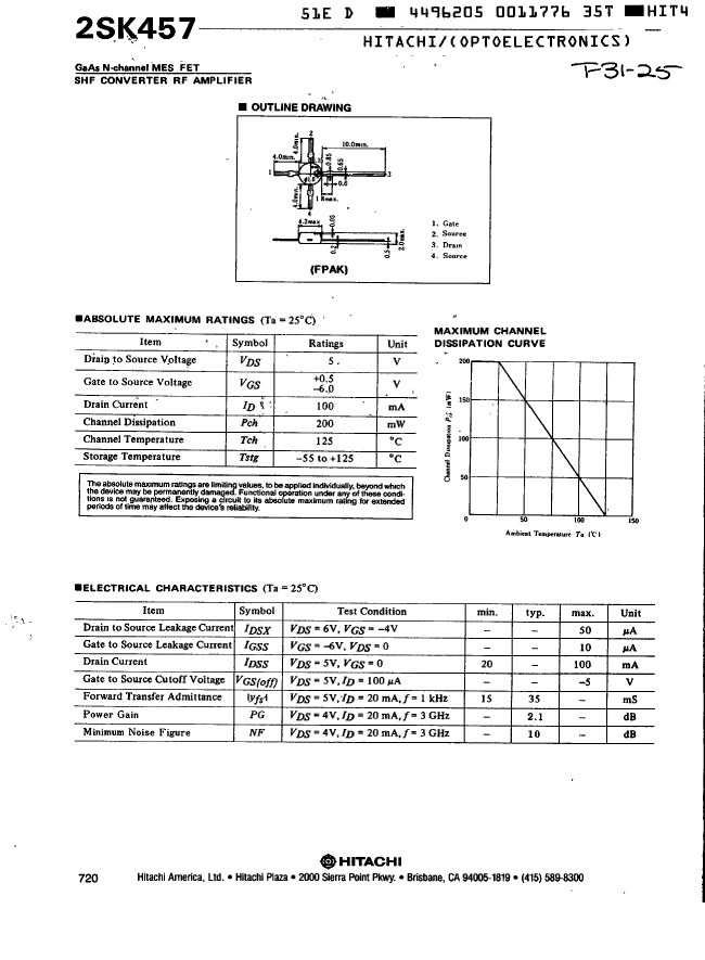 2SK457 Datasheet_PDF文件下载_芯片资料查询_维库电子市场网