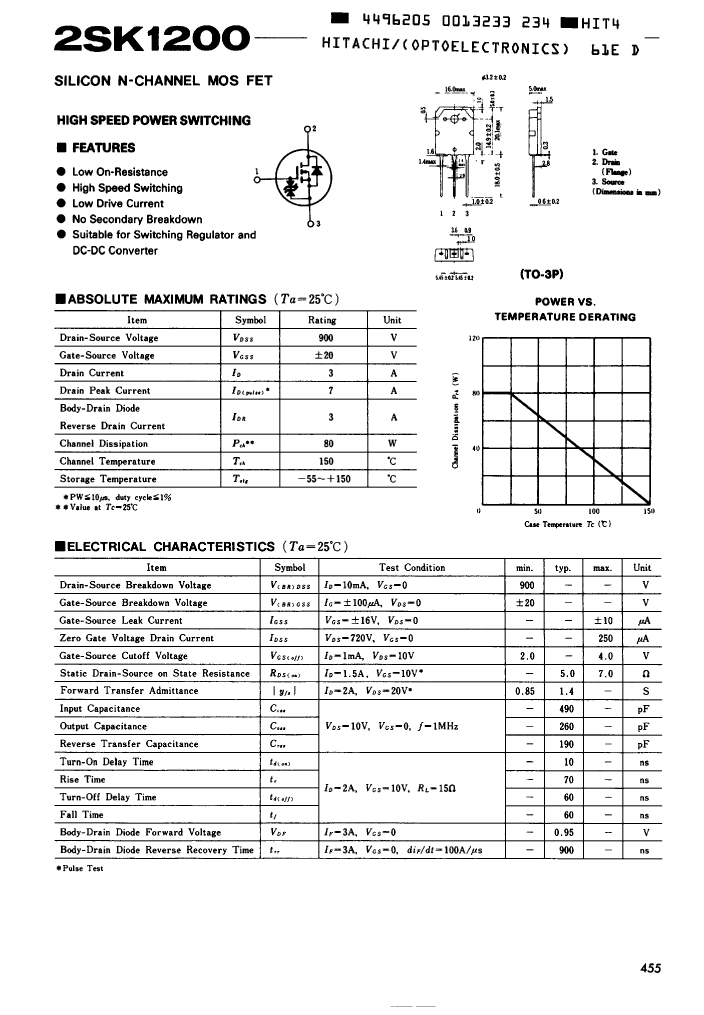 2SK1200 Datasheet_PDF文件下载_芯片资料查询_维库电子市场网