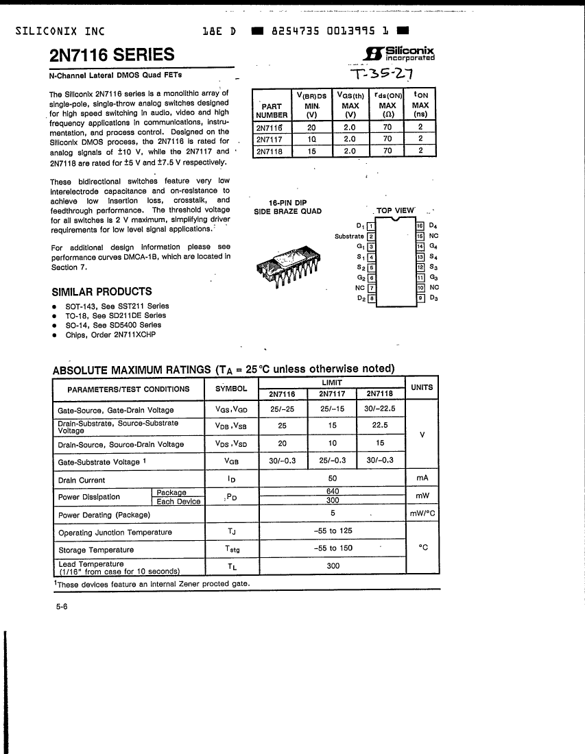 2N7116 Datasheet_PDF文件下载_芯片资料查询_维库电子市场网