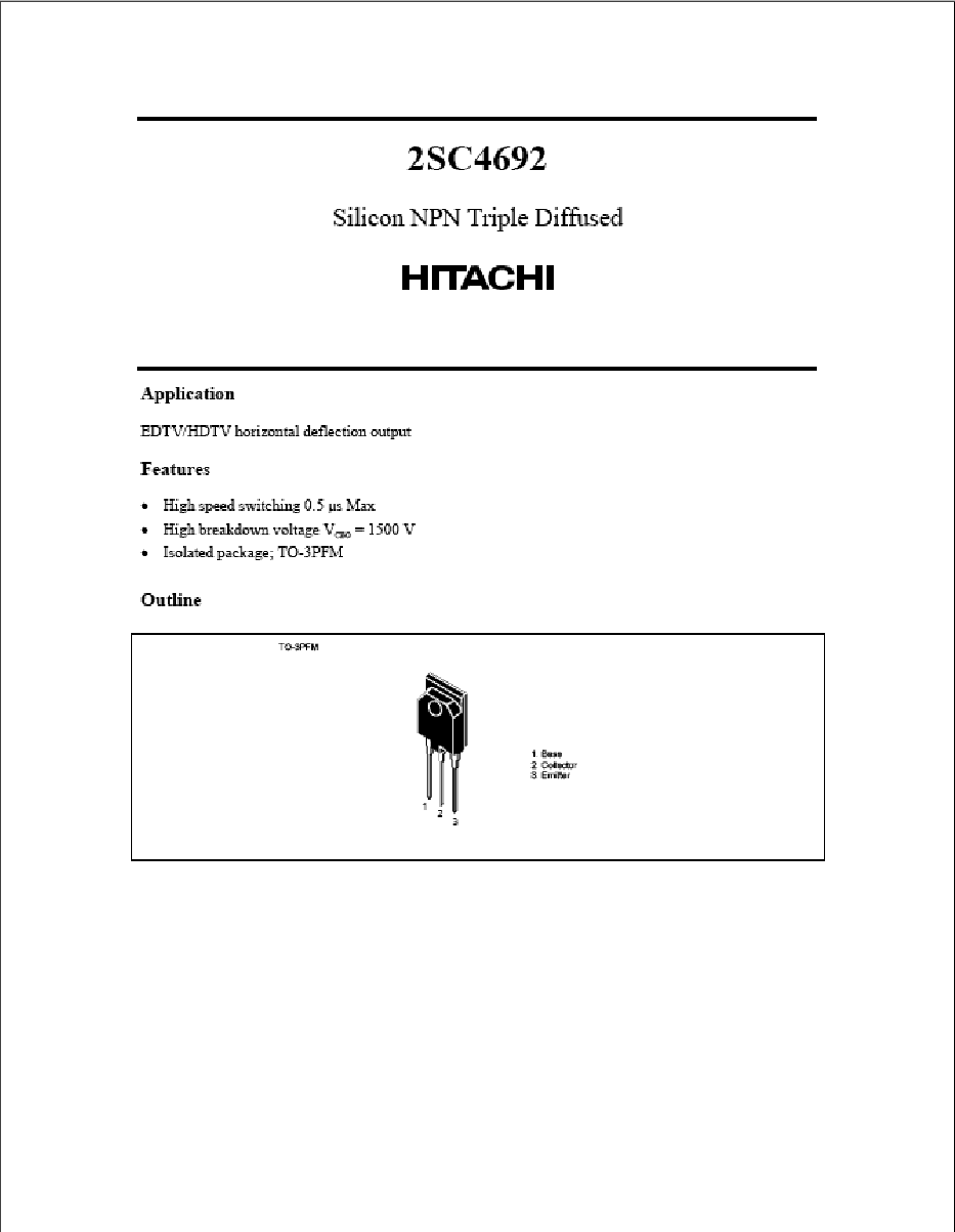 2SC4692 Datasheet_PDF文件下载_芯片资料查询_维库电子市场网
