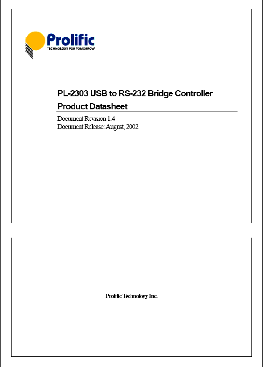 PL-2303 Datasheet_PDF文件下载_芯片资料查询_维库电子市场网