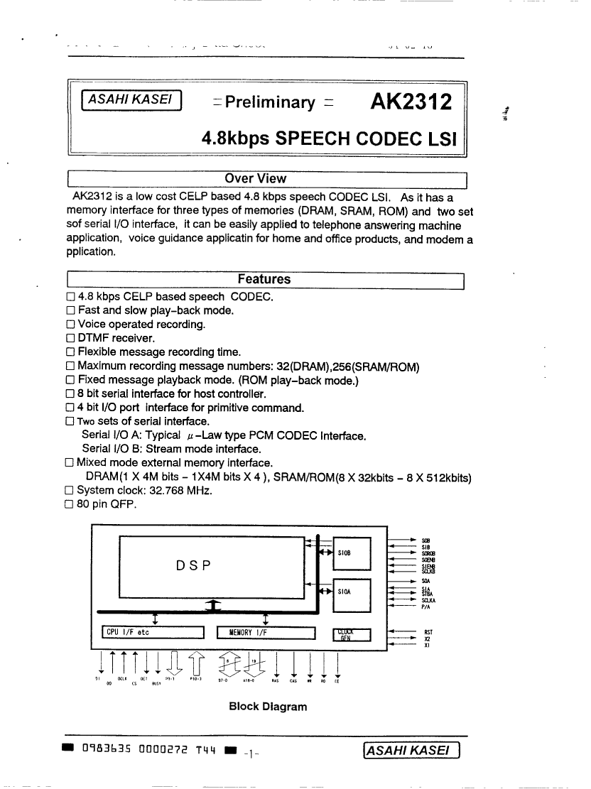 AK2312 Datasheet_PDF文件下载_芯片资料查询_维库电子市场网