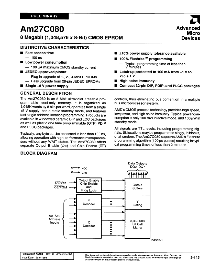 AM27C080-250JI Datasheet_PDF文件下载_芯片资料查询_维库电子市场网