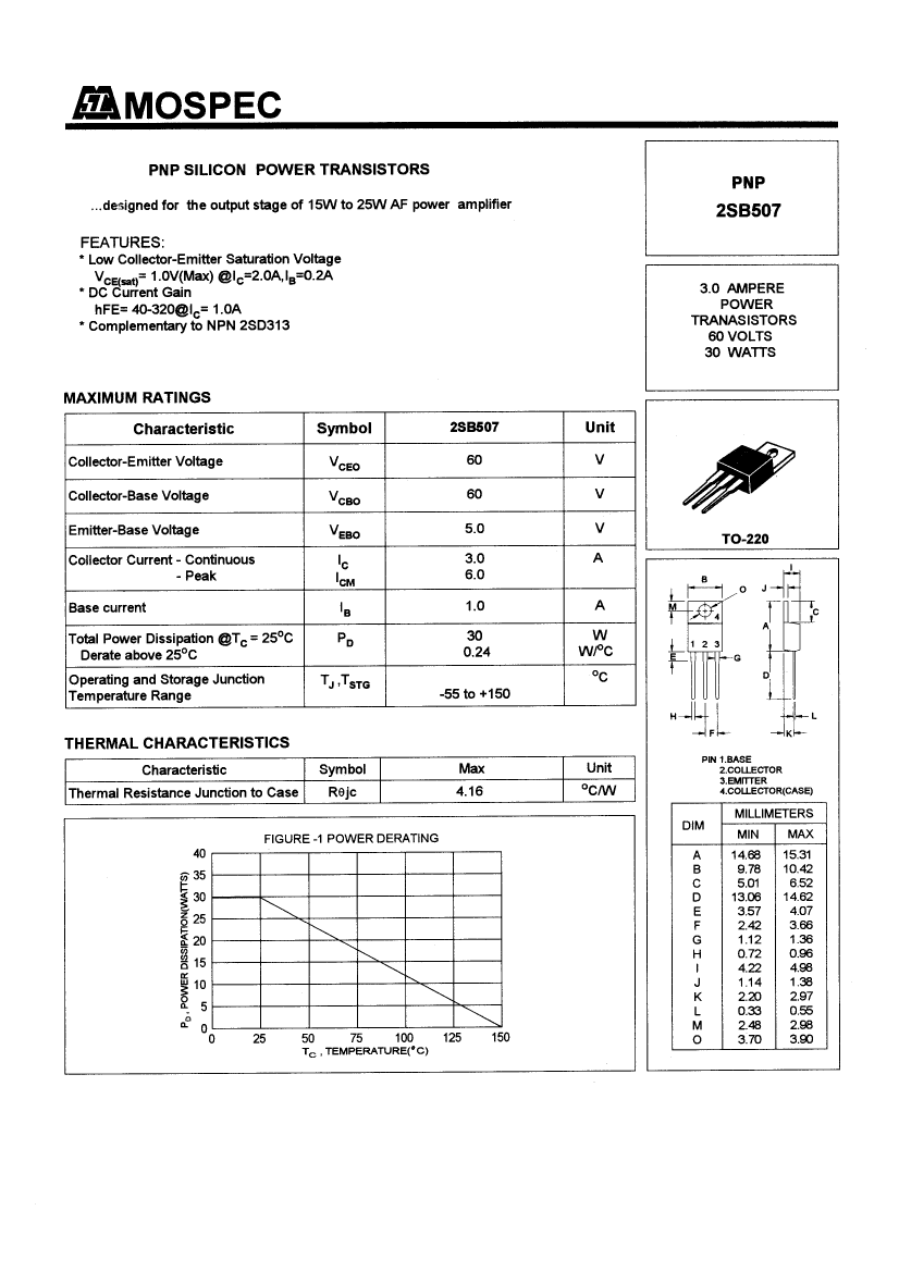 2SB507F Datasheet_PDF文件下载_芯片资料查询_维库电子市场网