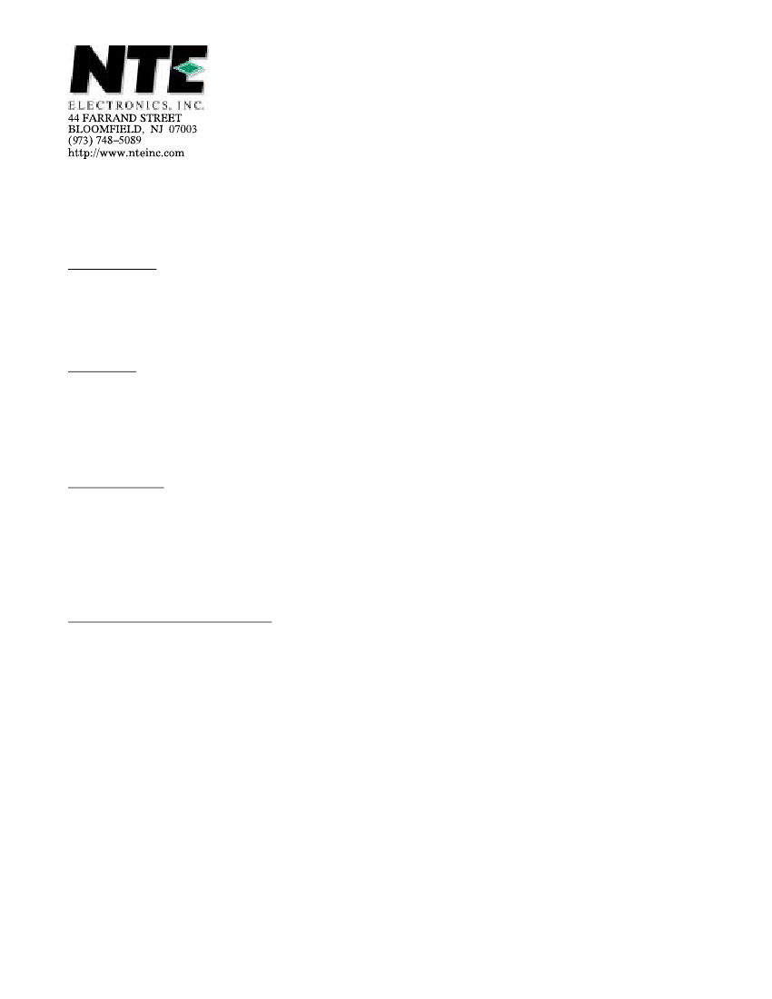NTE7142 Datasheet_PDF文件下载_芯片资料查询_维库电子市场网