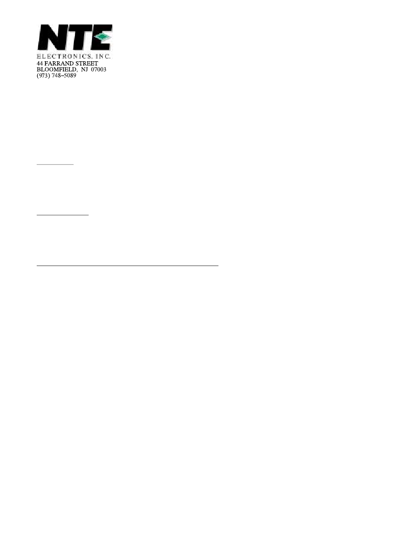 NTE6083 Datasheet_PDF文件下载_芯片资料查询_维库电子市场网