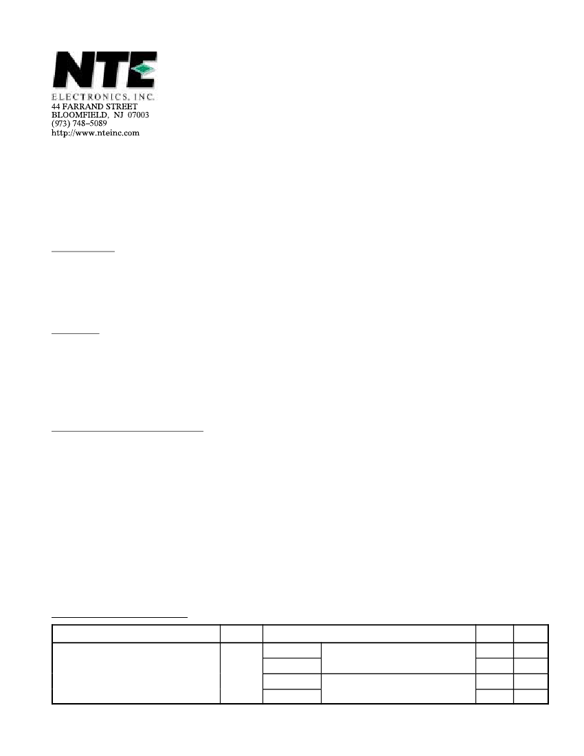 NTE6232 Datasheet_PDF文件下载_芯片资料查询_维库电子市场网