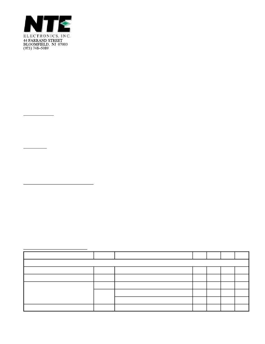 NTE473 Datasheet_PDF文件下载_芯片资料查询_维库电子市场网