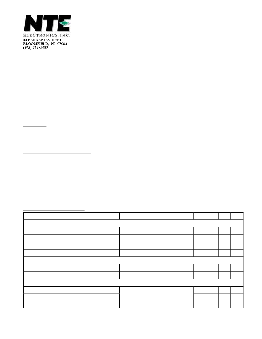 NTE476 Datasheet_PDF文件下载_芯片资料查询_维库电子市场网