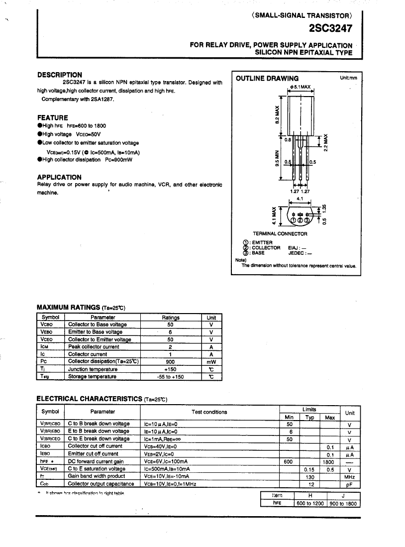 2SC3247H Datasheet_PDF文件下载_芯片资料查询_维库电子市场网