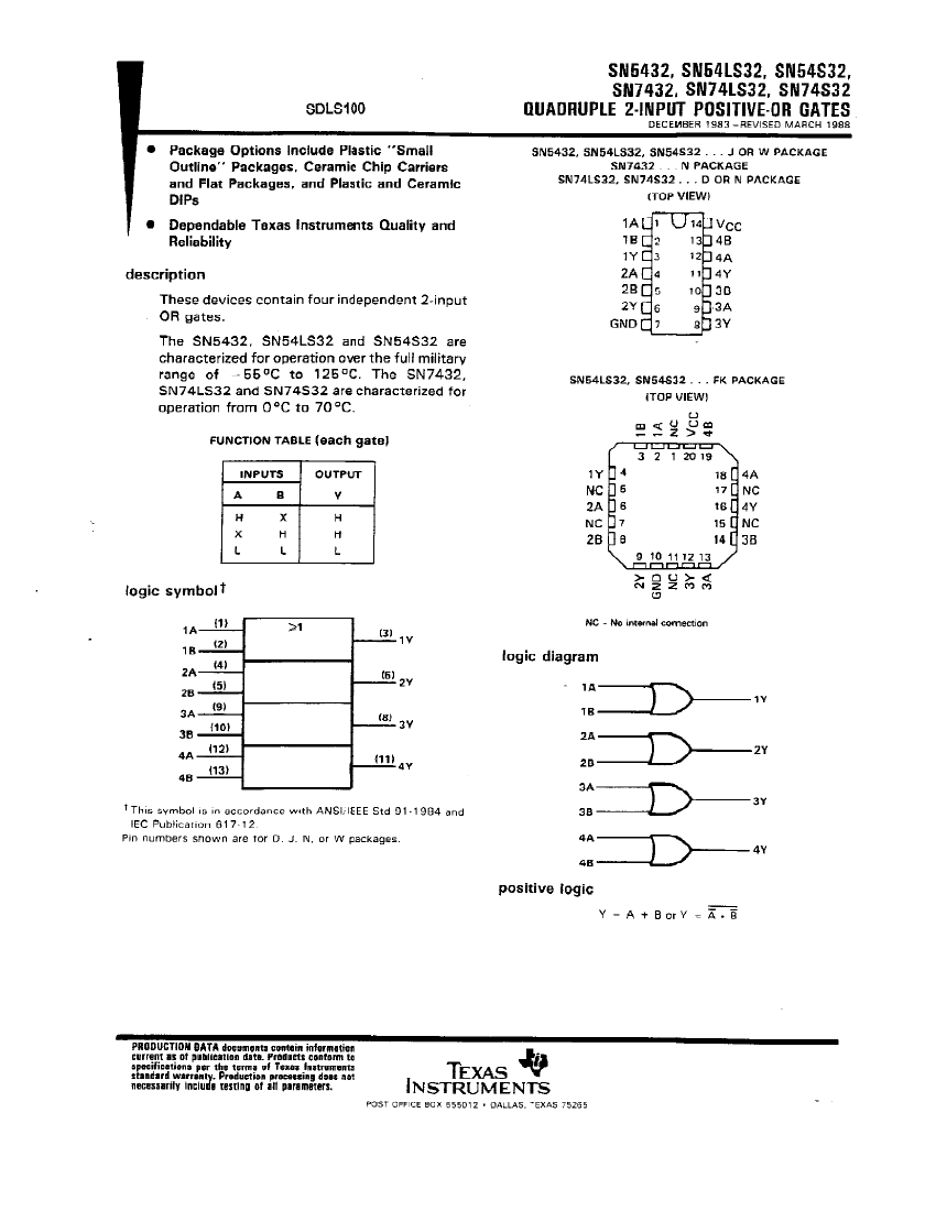 74LS32 Datasheet_PDF文件下载_芯片资料查询_维库电子市场网