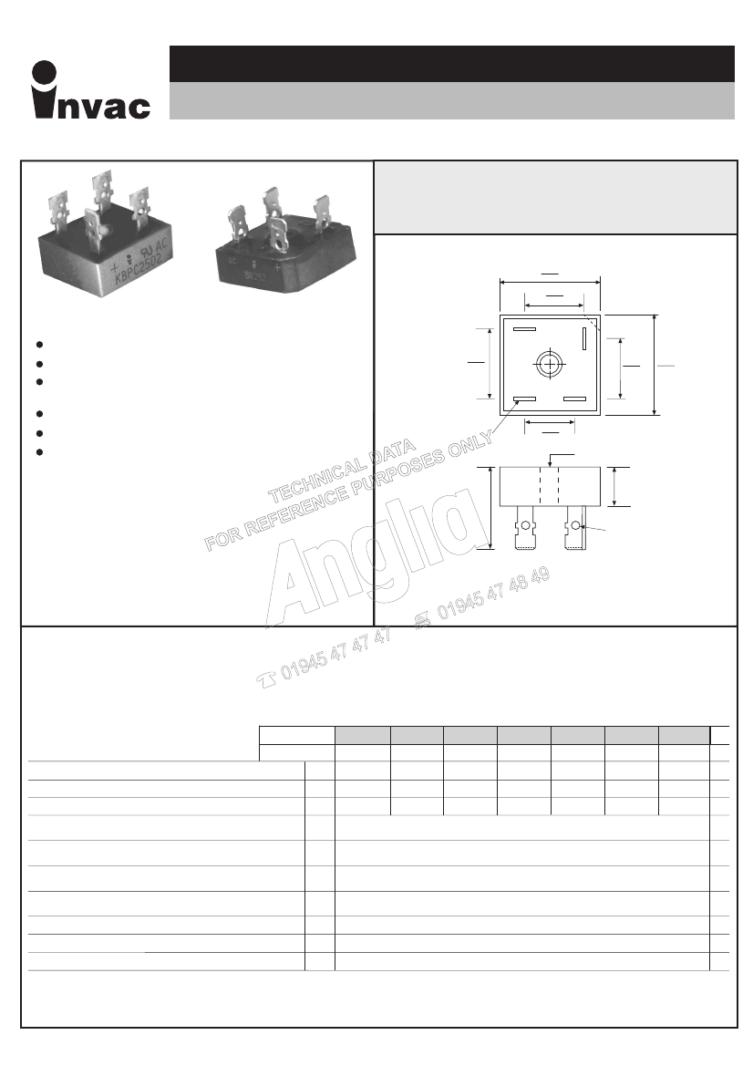 KBPC2500-BR250 Datasheet_PDF文件下载_芯片资料查询_维库电子市场网