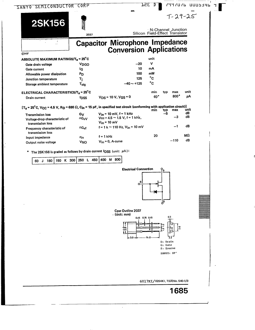 2SK156K Datasheet_PDF文件下载_芯片资料查询_维库电子市场网