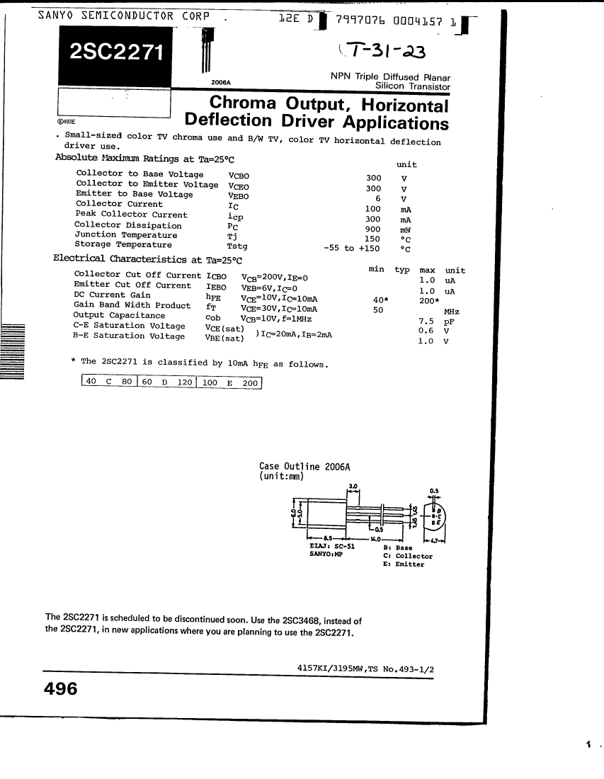 2SC2271D Datasheet_PDF文件下载_芯片资料查询_维库电子市场网