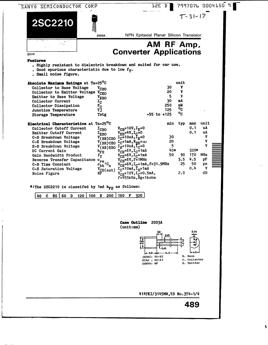 2SC2210C Datasheet_PDF文件下载_芯片资料查询_维库电子市场网