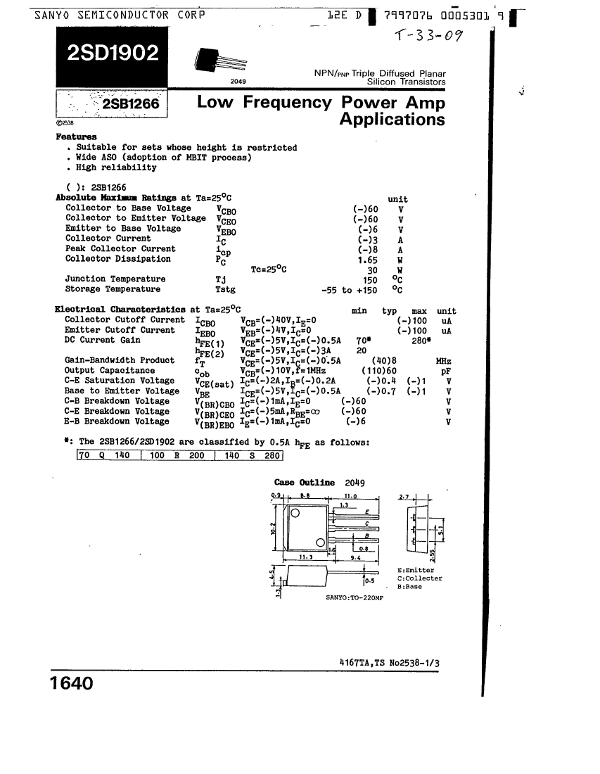 2SD1902S Datasheet_PDF文件下载_芯片资料查询_维库电子市场网