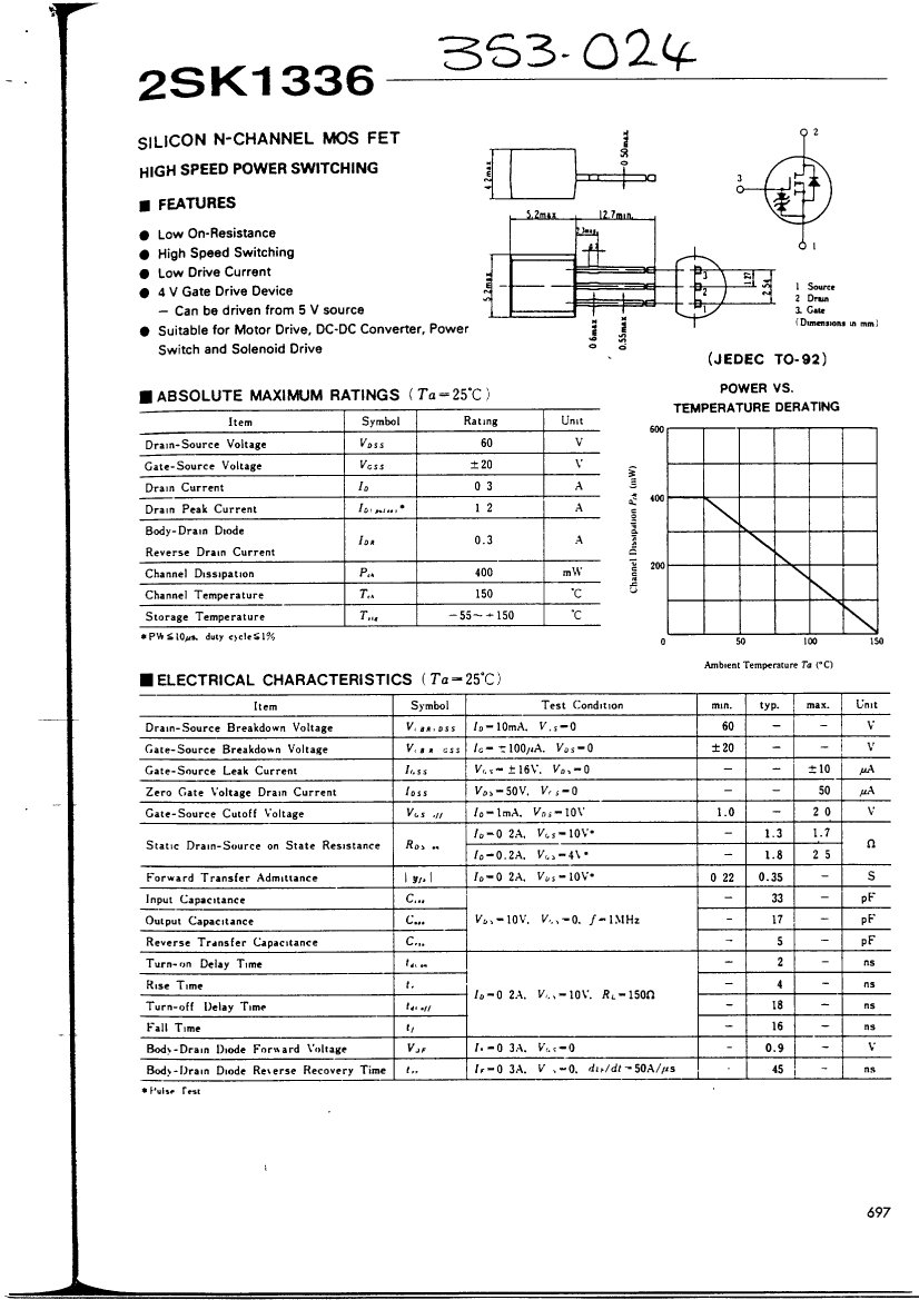 2SK1336TL Datasheet_PDF文件下载_芯片资料查询_维库电子市场网
