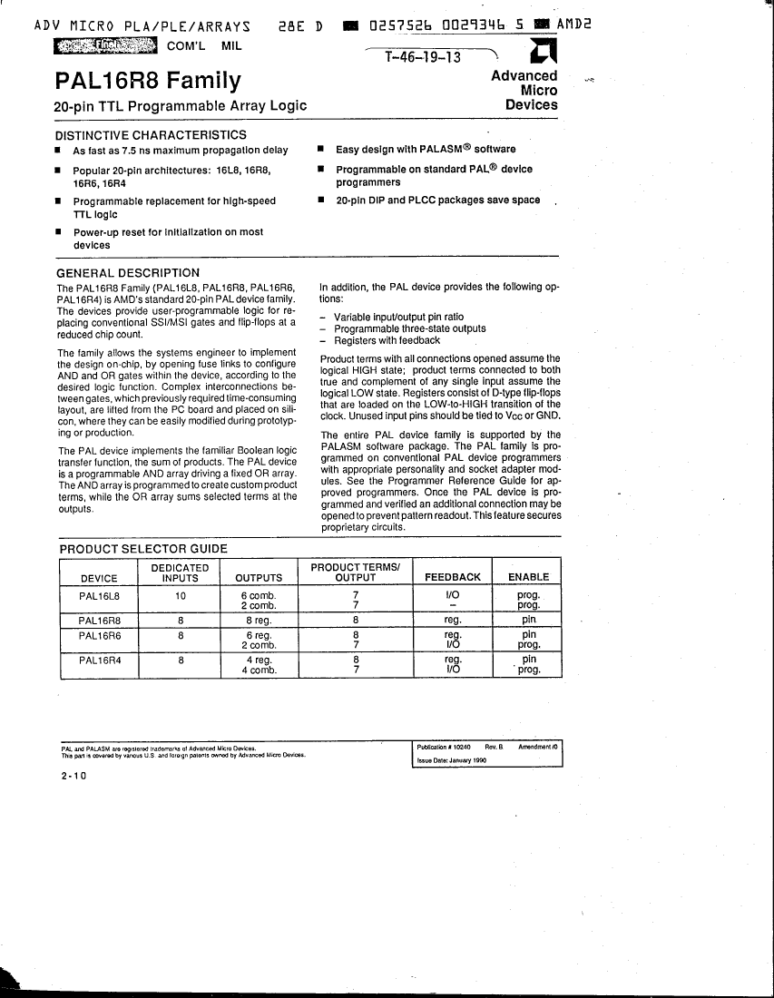 PAL16R4H-15DC Datasheet_PDF文件下载_芯片资料查询_维库电子市场网