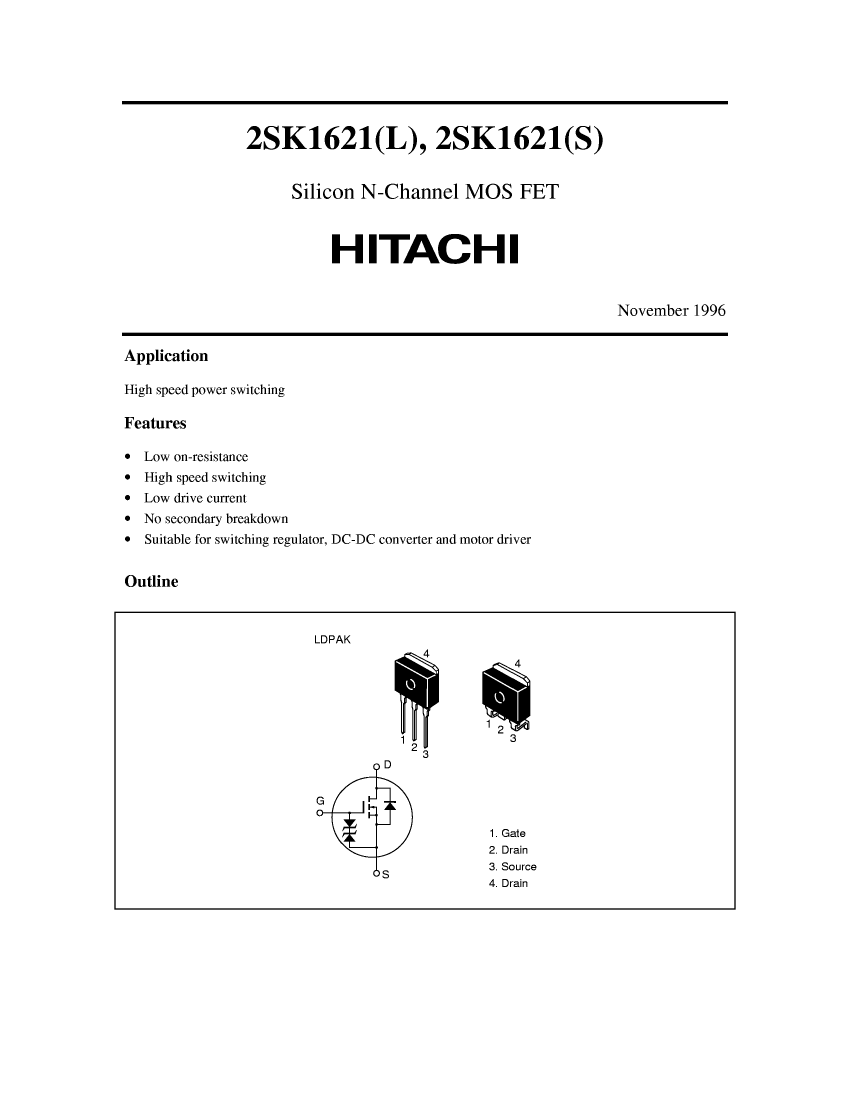 2SK1621(L) Datasheet_PDF文件下载_芯片资料查询_维库电子市场网