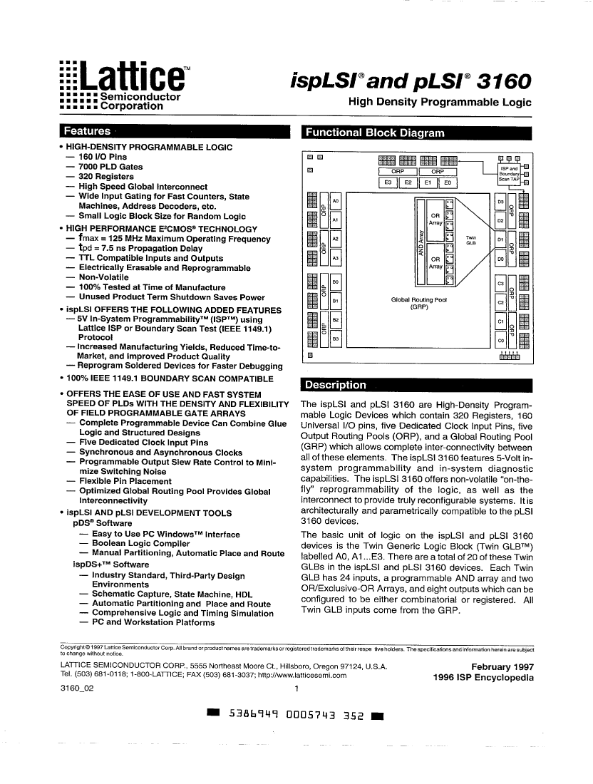 PLSI3160-125LM Datasheet_PDF文件下载_芯片资料查询_维库电子市场网