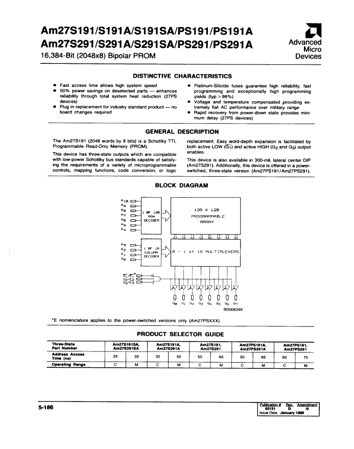 AM27S191LC Datasheet_PDF文件下载_芯片资料查询_维库电子市场网