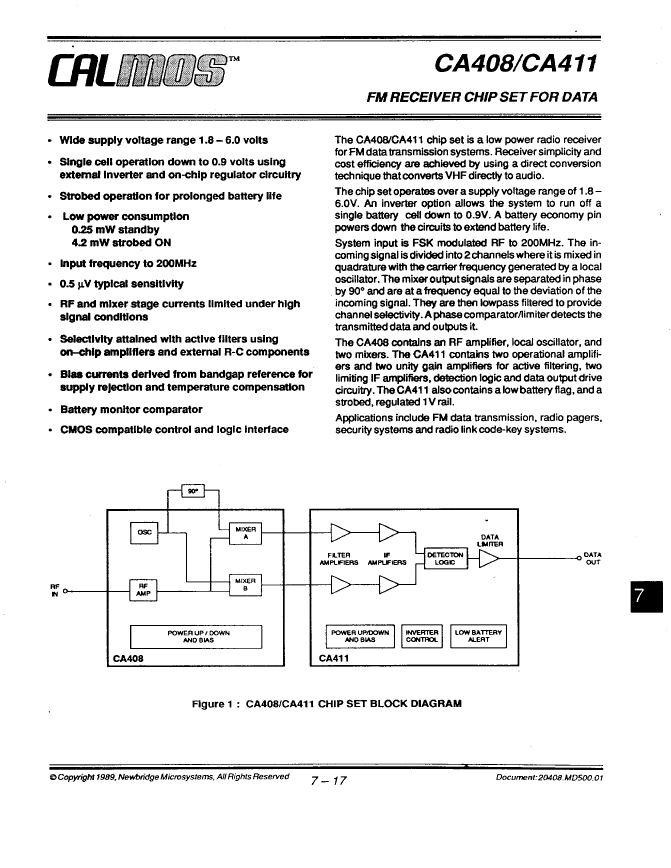 CA411N Datasheet_PDF文件下载_芯片资料查询_维库电子市场网