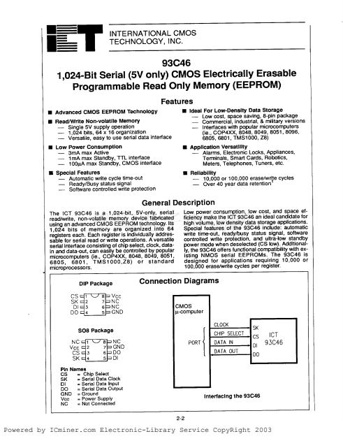 93C46P Datasheet_PDF文件下载_芯片资料查询_维库电子市场网