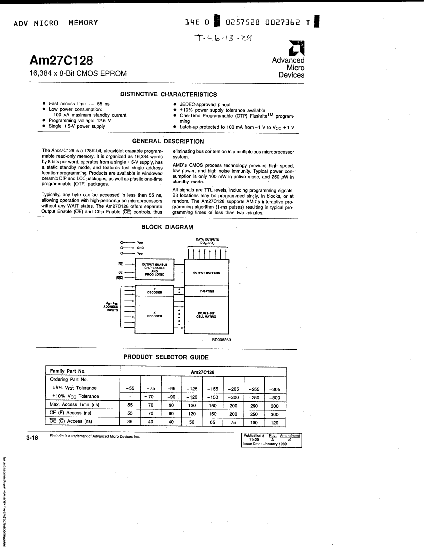 AM27C128-155JC Datasheet_PDF文件下载_芯片资料查询_维库电子市场网