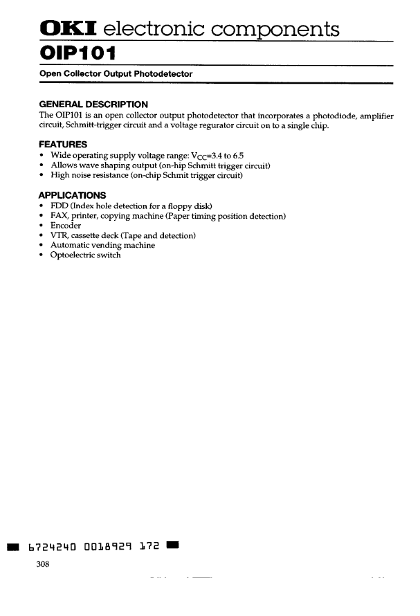 OIP101 Datasheet_PDF文件下载_芯片资料查询_维库电子市场网