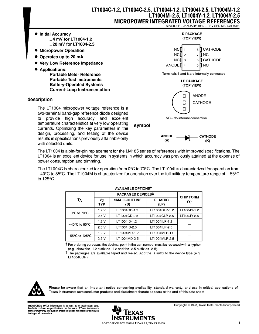 LT1004ILP1.2 Datasheet_PDF文件下载_芯片资料查询_维库电子市场网