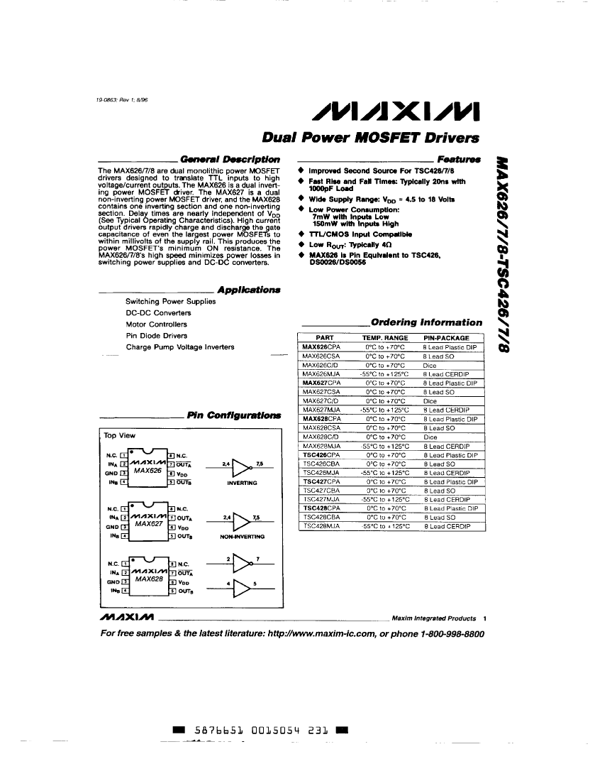 TSC428EPA Datasheet_PDF文件下载_芯片资料查询_维库电子市场网